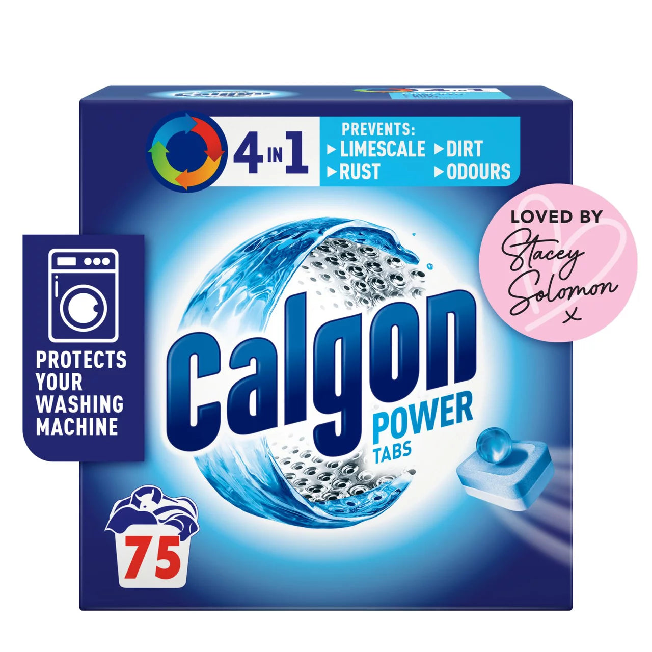 Calgon 4-in-1 Washing Machine Cleaner and Water Softener Tablets, 75's ...