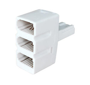 Dencon 3 Way Telephone Adapter Multi 3 Way Triple Adapter *Fast Postag ...