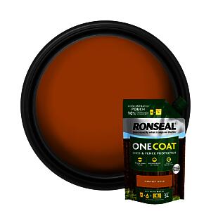 Ronseal One Coat Shed & Fence Pouch Harvest Gold 950ml Concentrate ...